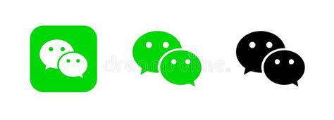Wechat Logo Icon Set Wechat Icon Set Popular Social Media Icons Set In China Editorial