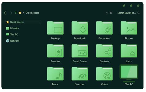 Skinpacktheme For Windowsgreen Mki Iconpack 7tsp