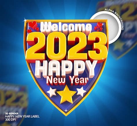 Premium Psd Happy New Year 2023 And Christmas With 3d Render Label
