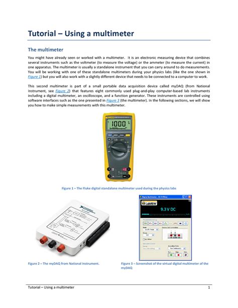 Using A Multimeter Lab 3 Tutorial Using A Multimeter The Multimeter You Might Have Already