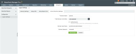 Active Directory Settings Sharepoint Manager Plus Help