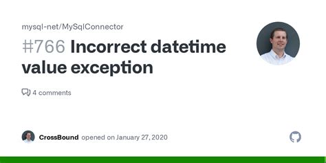 Incorrect Datetime Value Exception · Issue 766 · Mysql Net