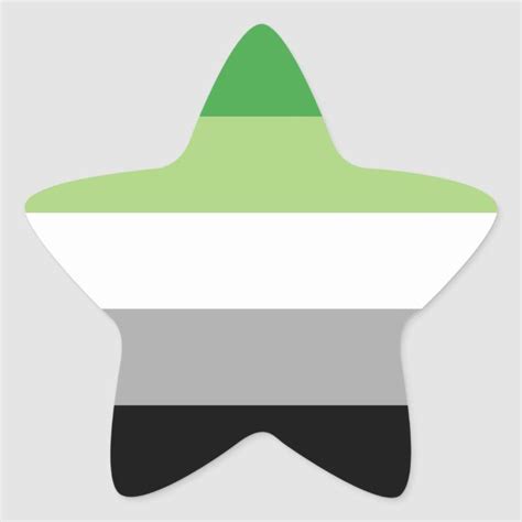 Aromantic Flag Star Sticker Zazzle Star Stickers Stickers Print