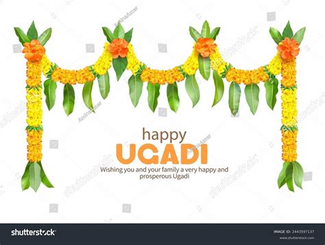 Indian Floral Garland Toran Zendu Flowers Stock Vector Royalty Free 2443597137 Shutterstock