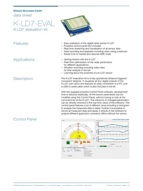 Datasheet K Ld7 Eval Pdf Radar Usb