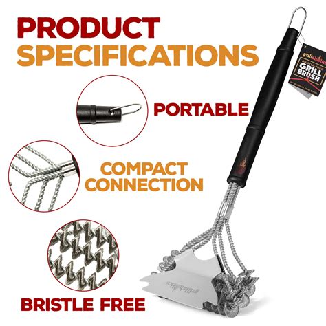 Grillaholics Bristle Free Grill Brush Finally A Safe Grill Brush