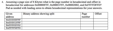 Solved Assuming A Page Size Of 8 Kbytes What Is The Page Chegg Com