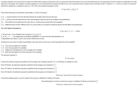 Solved A Professor Decides To Run An Experiment To Measure