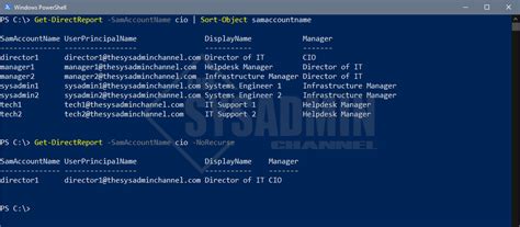 Get Direct Reports In Active Directory Using Powershell Recursive
