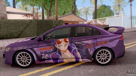 Mitsubishi Lancer Evo X Itasha Nico Robin For Gta San Andreas