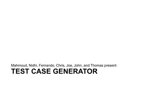 Test Case Generator
