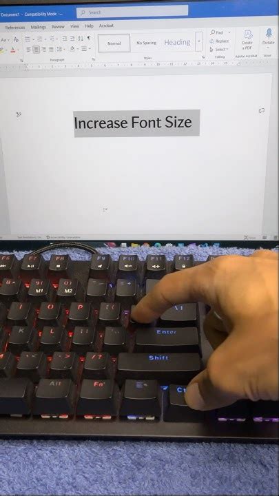Computer Shortcut Key For Increase Font Size In Ms Office Word