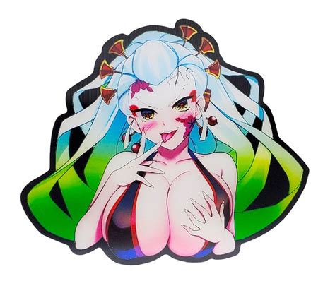 Demon Slayer Kimetsu No Yaiba Daki Waifu 3d Car Sticker Peeker