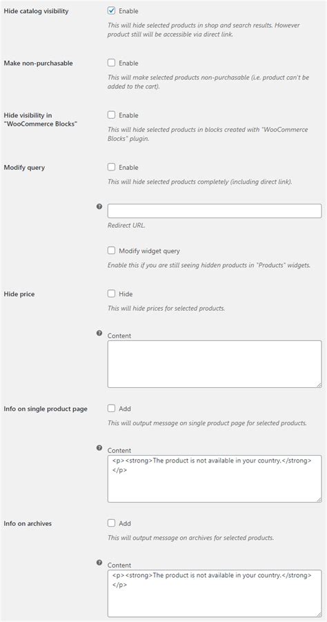 product visibility by country for woocommerce wp wham