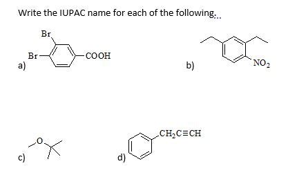 Solved Write the IUPAC name for each of the following х Chegg com