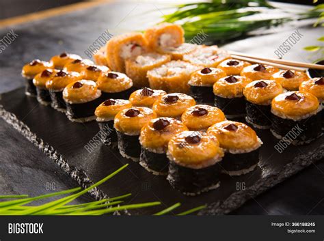 Set Baked Sushi Rolls Image And Photo Free Trial Bigstock