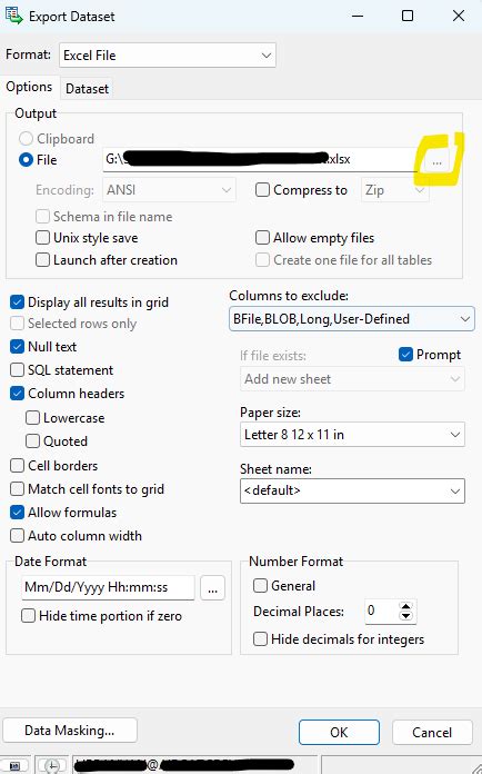 Export Dataset Excel File Unable To Select New Location Toad For Oracle And Devops Toolkit