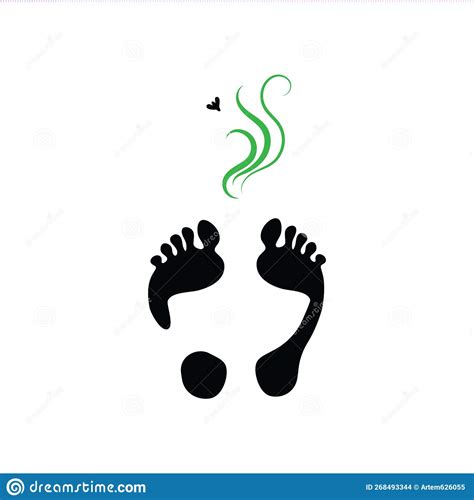 Foot Perspiration Icon Smelly Feet Symbol Sweaty Legs Smell Human Bare Foot Prints Vector