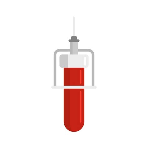 Ícone Do Tubo De Teste De Sangue Para Diabetes Ilustração Plana Do