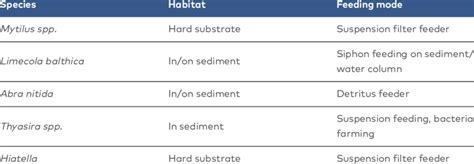 Bivalve Species Included In The Current Study And Description Of Their