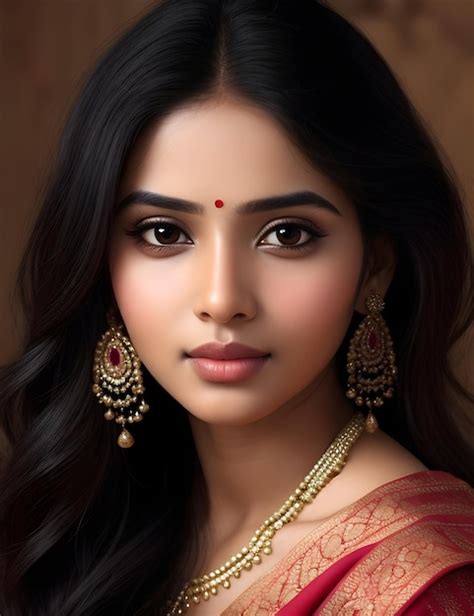 Premium Photo A Stunning Stylish Indian Girl With Beautiful Sari Ai
