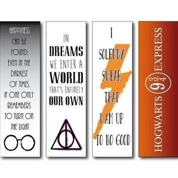 Harry Potter Bookmarks Set Of 3 Harry Potter Book Marks Printable