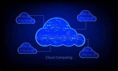 Cloud Computing Concept Futuristic Connection Network Security