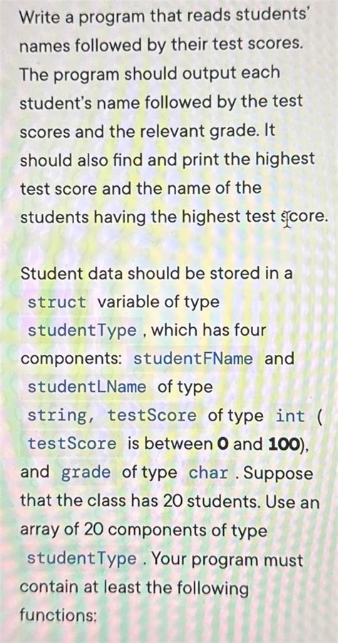 Solved Write A Program That Reads Students Names Followed