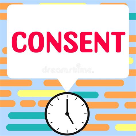 Writing Displaying Text Consent Word For General Agreement About Particular Subject Event Or