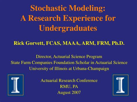 Ppt Stochastic Modeling A Research Experience For Undergraduates