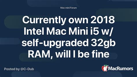 Currently Own 2018 Intel Mac Mini I5 W Self Upgraded 32gb Ram Will I