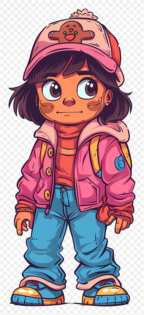 Dora The Explorer Cute Cartoon Girl In Stylish Outfit Png