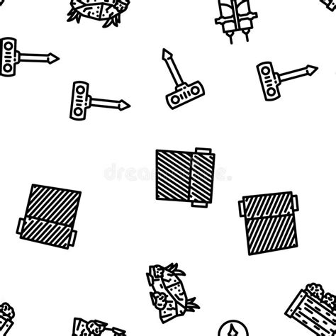 Garden Plant Tree Nature Seed Vector Seamless Pattern Stock Vector Illustration Of Stroke