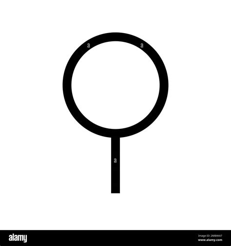 Magnifying Glass Line Icon Isolated On White Background Black Flat Thin Icon On Modern Outline