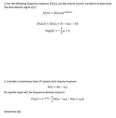 Solved 1 Compute The Fourier Transform Of The Following