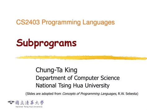 Ppt Cs2403 Programming Languages Subprograms Powerpoint Presentation