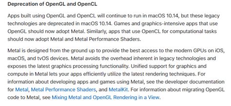 deprecation of opengl and opencl in macos 10 14 mojave legit reviews