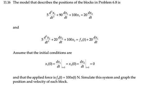 Solved Solve Problem 1116 In The Text Using Simulink