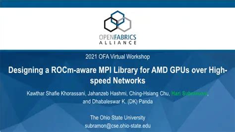 Designing A Rocm Aware Mpi Library For Amd Gpus Over High Docslib