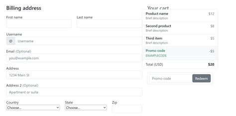 Github Whorohitchavanbootstrap 5 Checkout Form