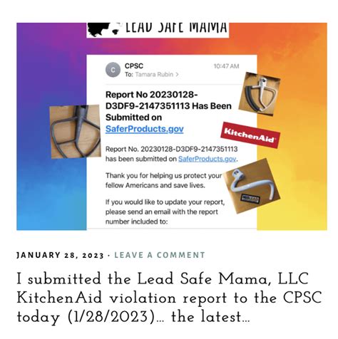 I Submitted The Cpsc Violation Report For Kitchenaid Today Some