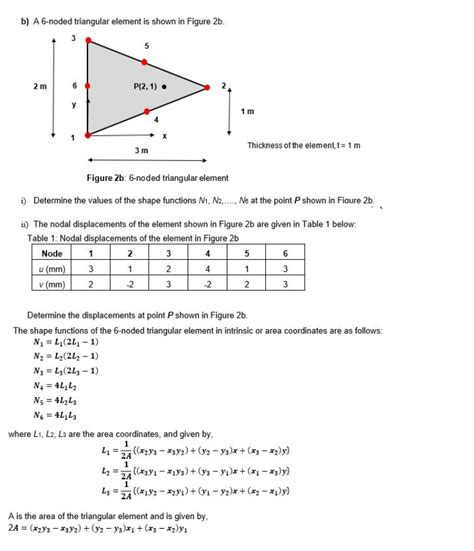 Solved B A 6 Noded Triangular Element Is Shown In Figure
