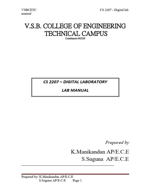 Digital Lab Manual 1 Pdf Logic Gate Hardware Description Language