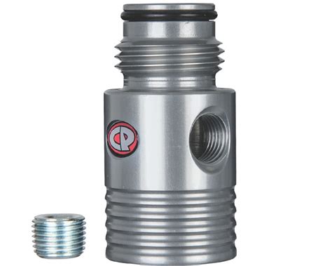 Custom Products Inline Regulator Gauge Port Adapter Silver Actionvillage