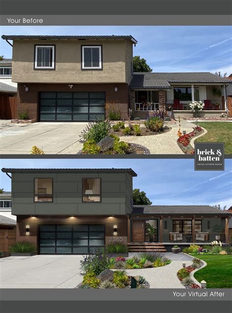 Exterior Split Level Style Front Yard And Exterior Makeover Reveal