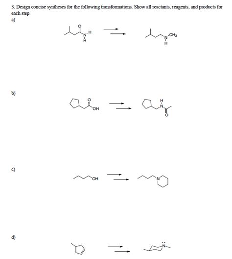 Solved 3 Design Concise Syntheses For The Following