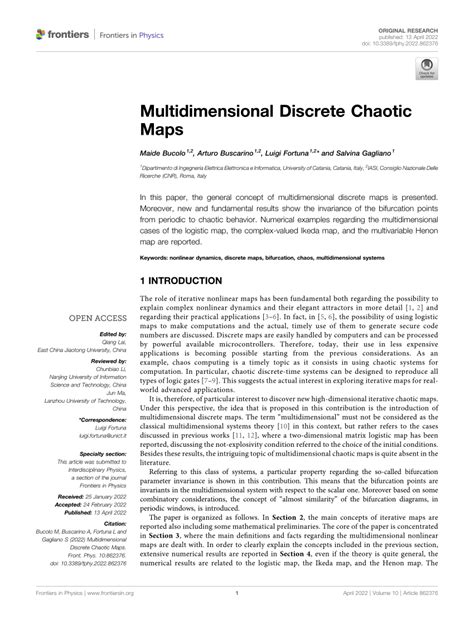 Pdf Multidimensional Discrete Chaotic Maps