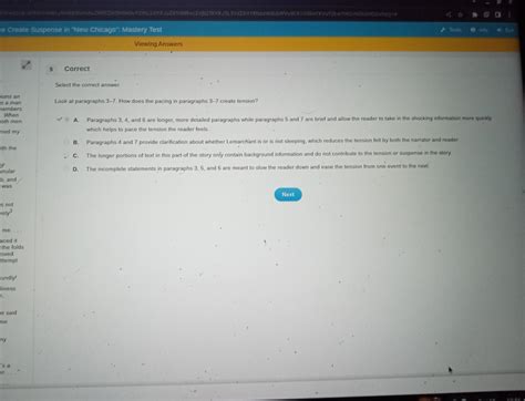 Select The Correct Answer Look At Paragraphs 3 7 How Does The Pacing In Paragraphs 3 7 Create