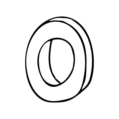 Letter O Hand Drawn In Doodle Style Sketch Vector Font Handwriting