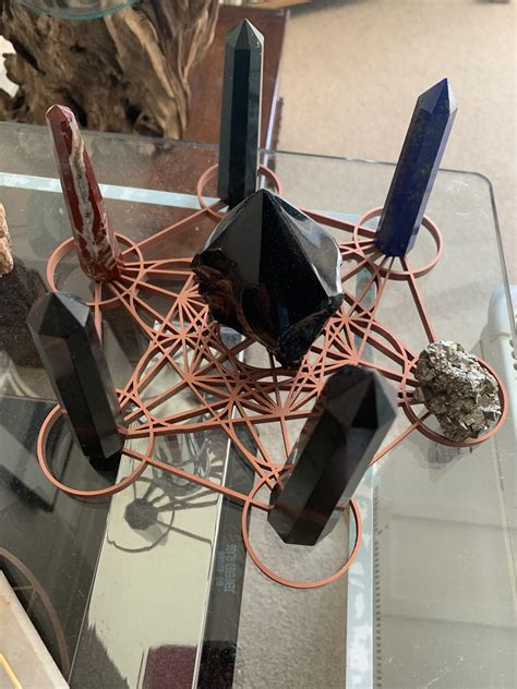 Grounding And Protection Crystal Grid A Metatron Cube Base With Black